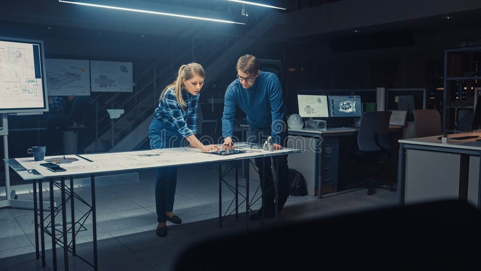 In the Dark Industrial Design Engineering Facility Male and Female ...