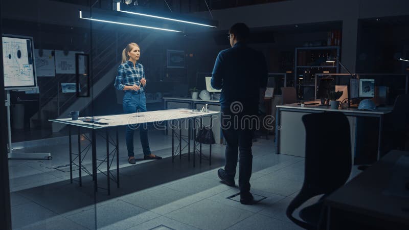 In the Dark Industrial Design Engineering Facility Male and Female ...