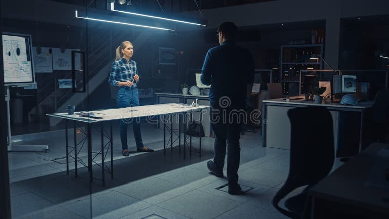 In the Dark Industrial Design Engineering Facility Male and Female ...