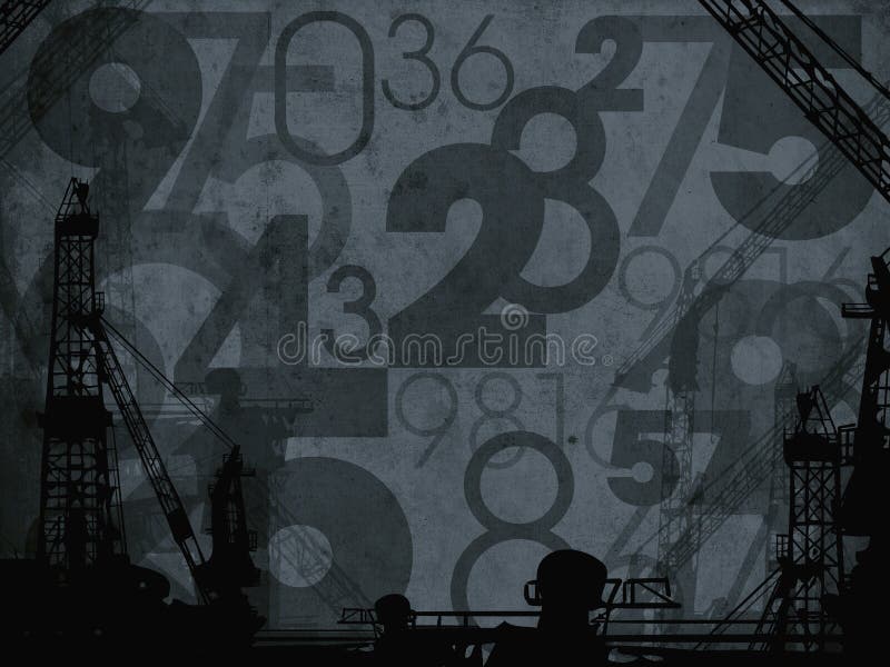 Dark Industrial Numbers Abstract Background Stock Illustration ...