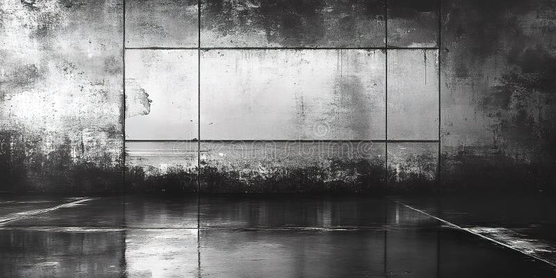 Dark Industrial Space Featuring a Large Empty Window Overlooking a ...