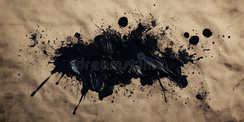 Dark Ink Blot Texture on Beige Background Stock Illustration ...