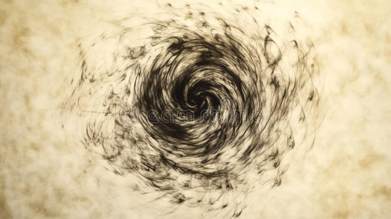 Dark Ink Spiral on Aged Parchment a Mesmerizing Dance of Texture and ...