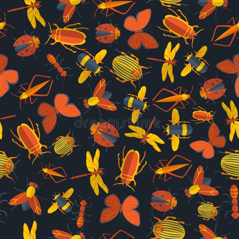 Insects flat icons stock illustration. Illustration of colorado - 64080916