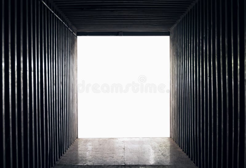 Empty Inside View of Shipping Container Truck. Stock Photo - Image of ...
