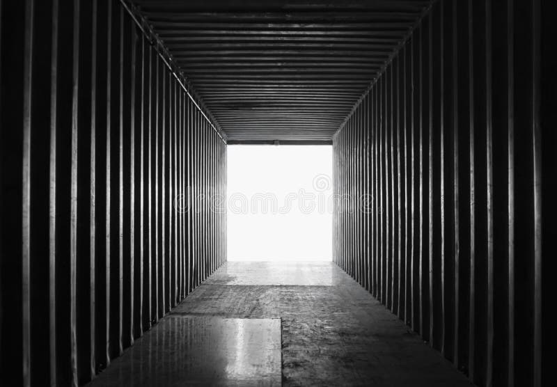 Empty Inside View of Shipping Container Truck. Stock Photo - Image of ...