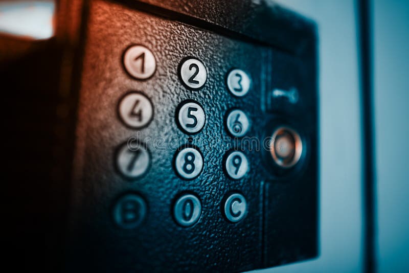 Intercom with Round Buttons Stock Image - Image of worn, bell: 194702329