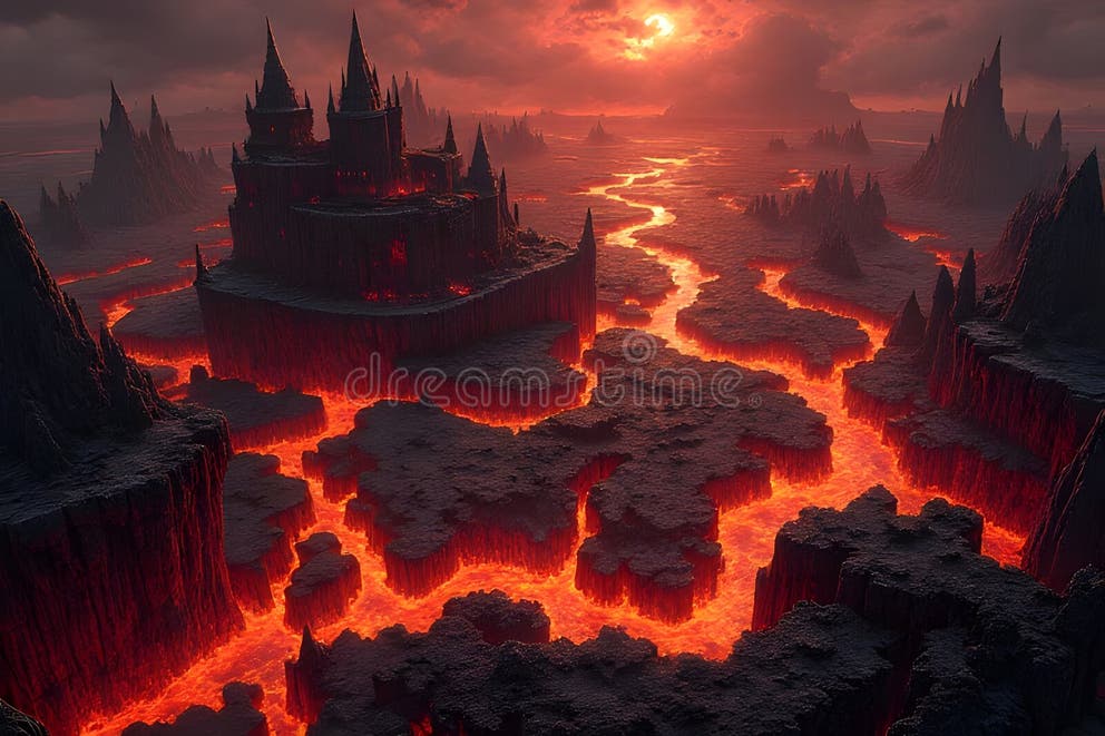Underworld & Hellscape Showing Fiery Rivers of Lava and Demon-infested ...