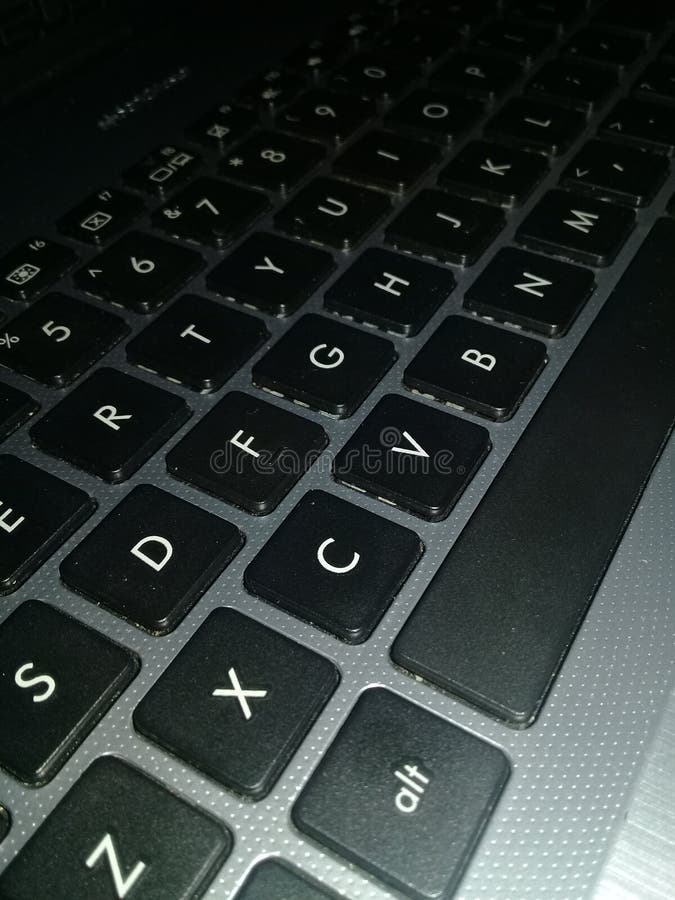 The Dark Keyboard with the Black Keys Stock Photo - Image of number ...