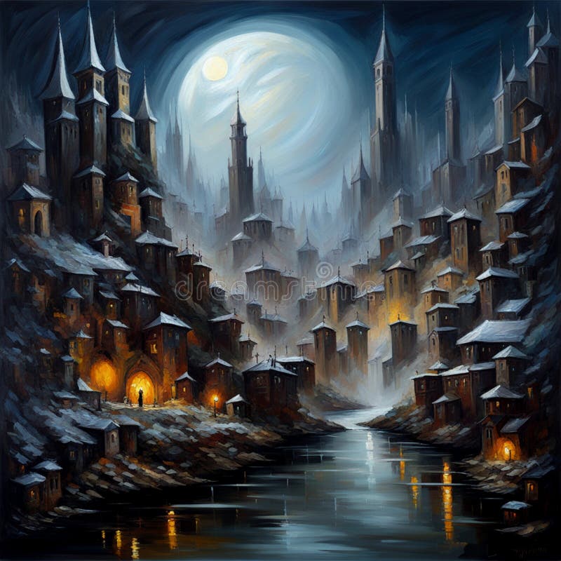 The Dark Kingdom of Midnight Shadows. Editorial Image - Illustration of ...