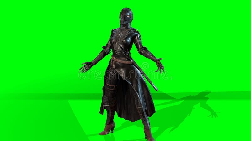 Dark knight lady 3d render stock illustration. Illustration of super ...