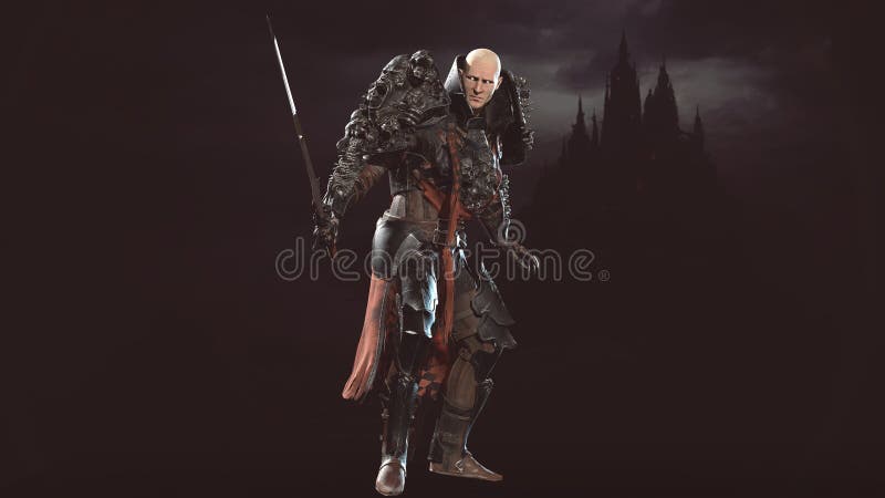 Dark knight men 3d render stock illustration. Illustration of ages ...