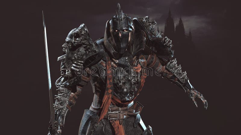 Dark knight men 3d render stock illustration. Illustration of iron ...