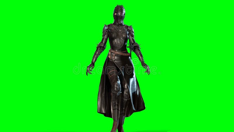 Dark knight lady 3d render stock illustration. Illustration of military ...