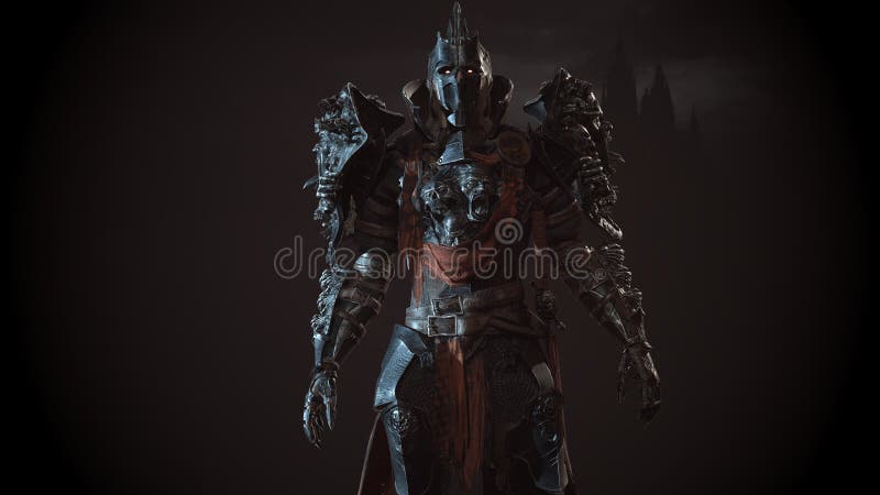 Dark knight men 3d render stock illustration. Illustration of century ...