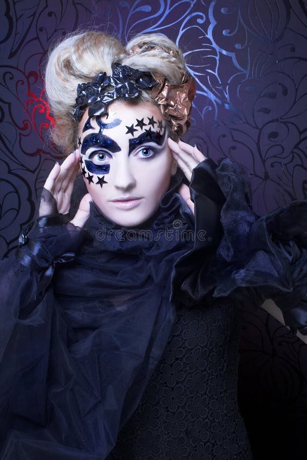 Dark Lady. stock image. Image of halloween, female, pretty - 37546385