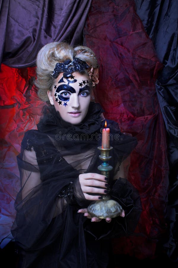 Dark Lady. stock photo. Image of hair, fear, hell, carnavak - 37546472