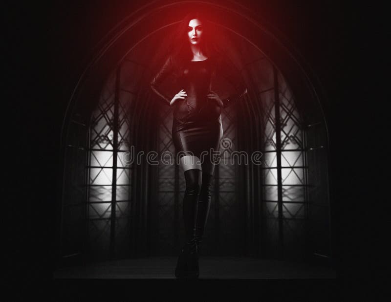 Dark Lady stock illustration. Illustration of long, black - 282601824