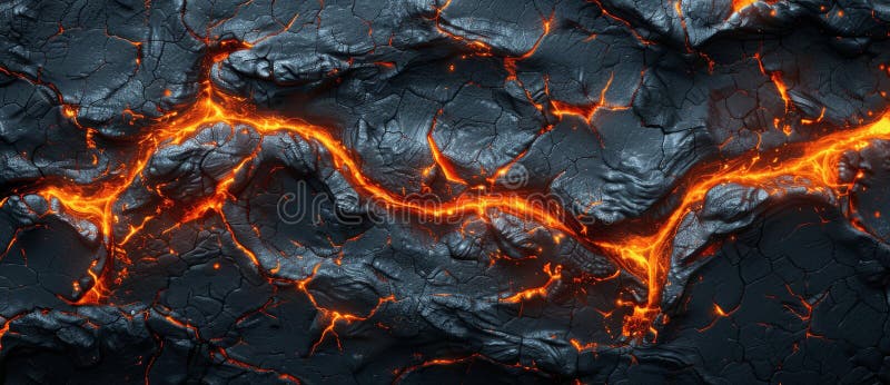 Dark Lava Texture with Orange Cracks and Abstract Flames Wallpaper ...