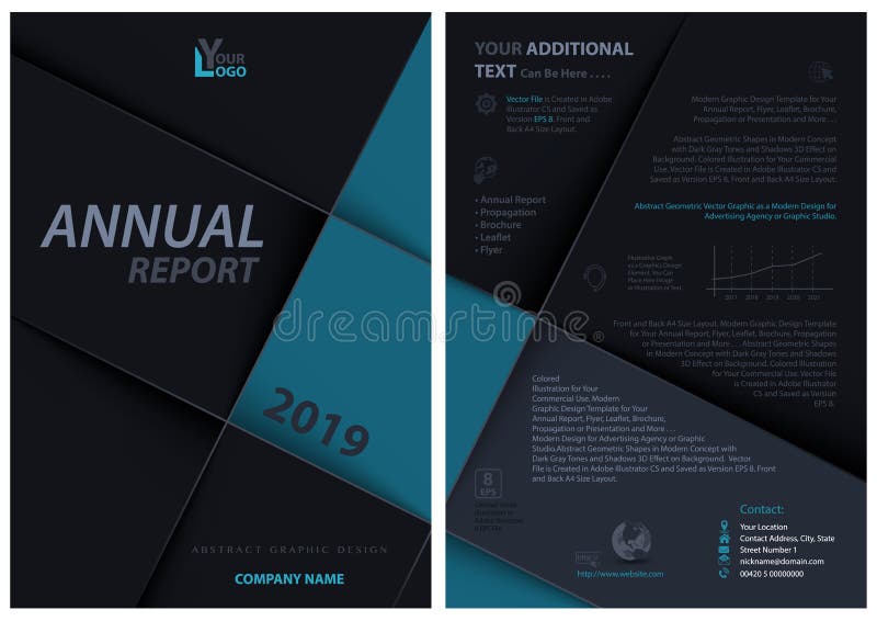 Dark Leaflet Template with Layered Squares Stock Vector - Illustration ...
