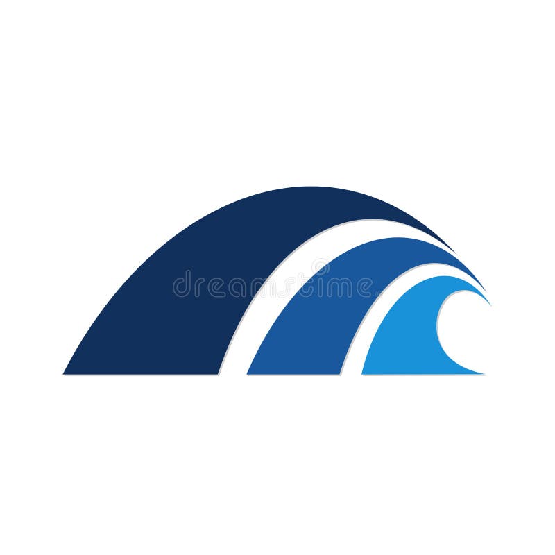 Dark Light Blue Color Water Wave Logo Template Stock Vector ...