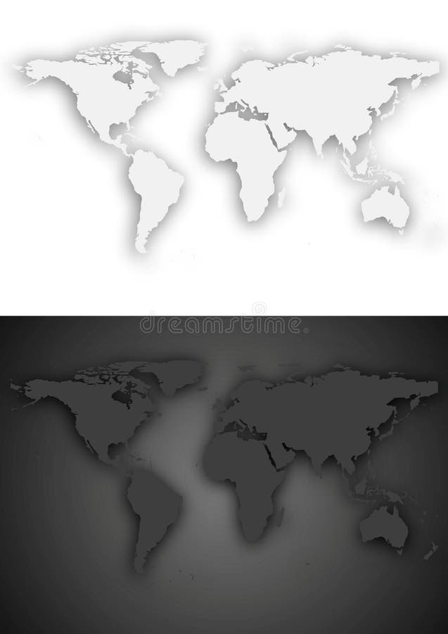 Grey World Map Globe Isolated on White Background Stock Vector ...