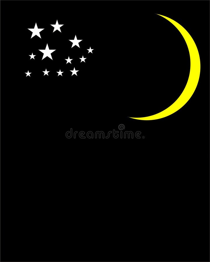 The Dark and the Light Moon and White Stars Stock Illustration ...