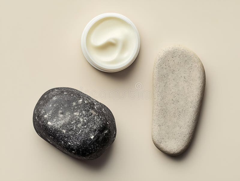 A Dark and Light Stone with Cream Bars, with Soft Light Creating a ...