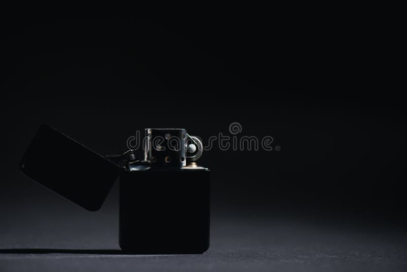 Dark Lighter on Black with Copy Stock Photo - Image of minimalistic ...