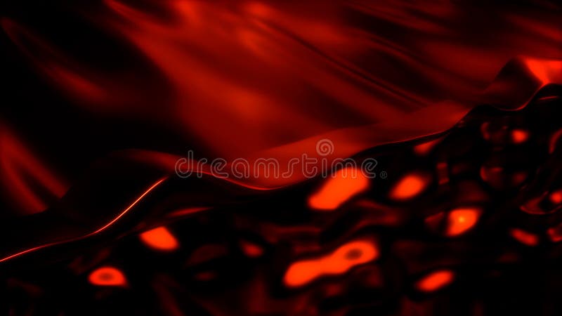 Dark Lighting Red Metallic Waves Bokeh Bg - Abstract 3D Illustration ...