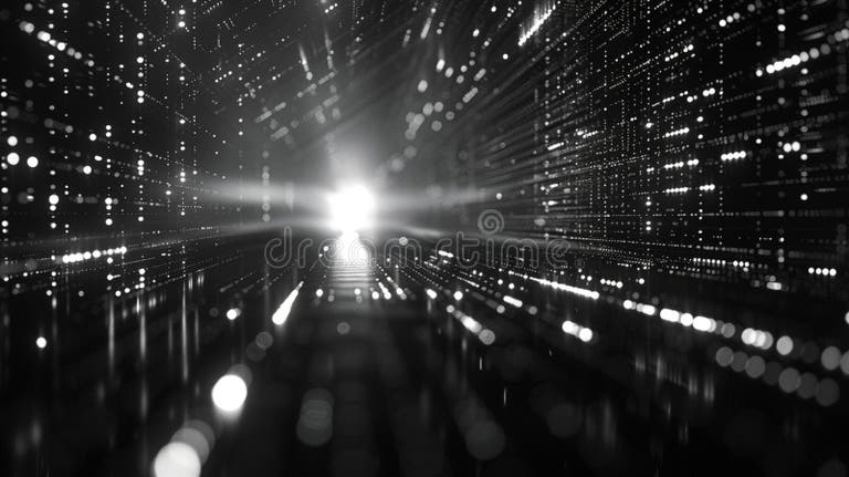 A Dark Liminal Space with Computer Lines Stock Illustration ...