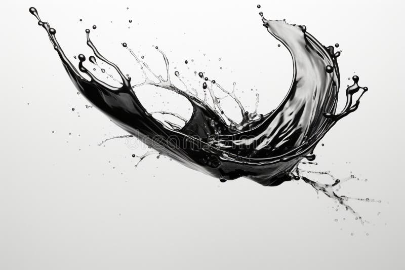 Dark Liquid Alloy Splash Isolated on White Background. Generative AI ...