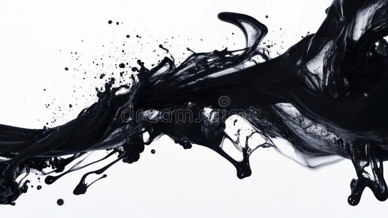 Dark Liquid Flows, Abstract Art and Monochrome Concept for Graphic ...
