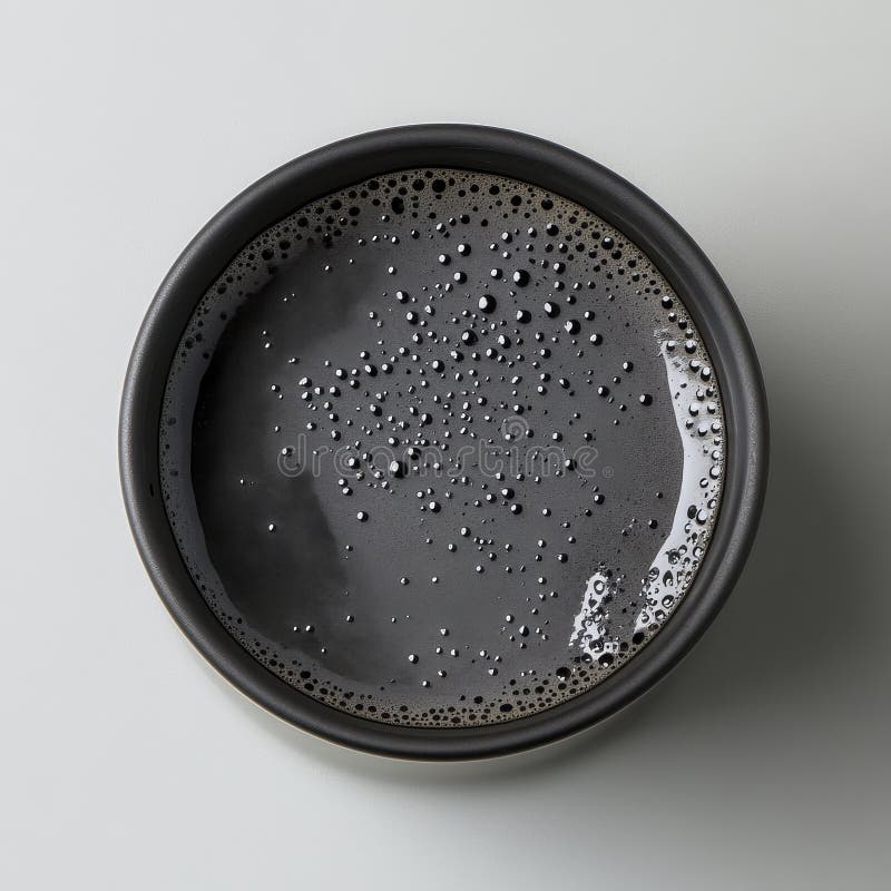 Dark Liquid in a Small Black Cup Stock Photo - Image of small, smooth ...