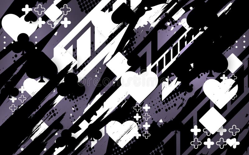 Dark Livery Abstract Background with Playing Card Pattern Stock ...