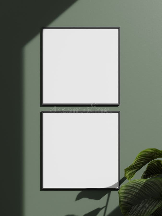 Dark Living Room Interior with Plant and Shadow with Decoration Stock ...