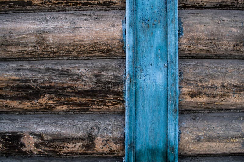 Dark Log of Wood Background Texture with Blue Vertical Line. Stock ...