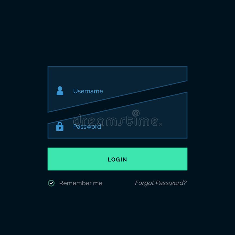 Dark Login Form Template Design With Username And Password Details ...