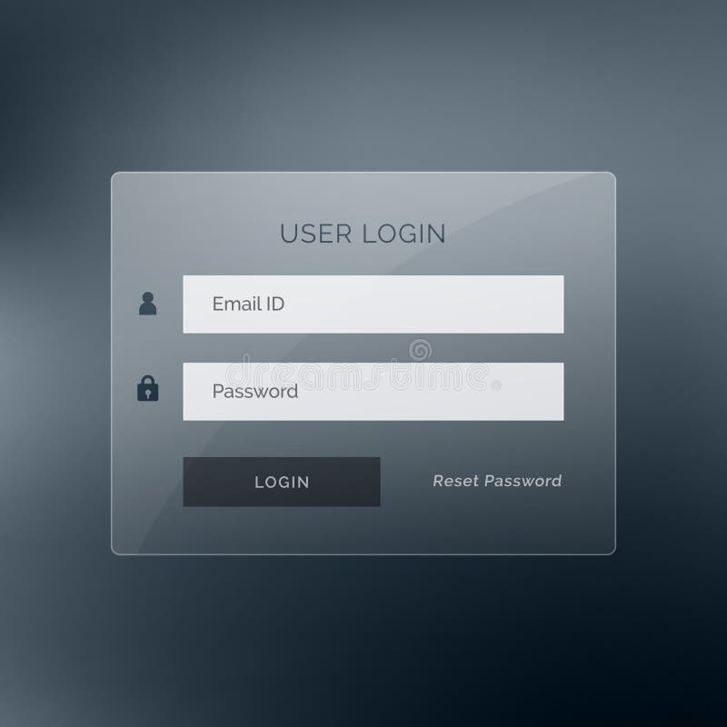 Dark Login Ui Design Template Stock Vector - Illustration of username ...
