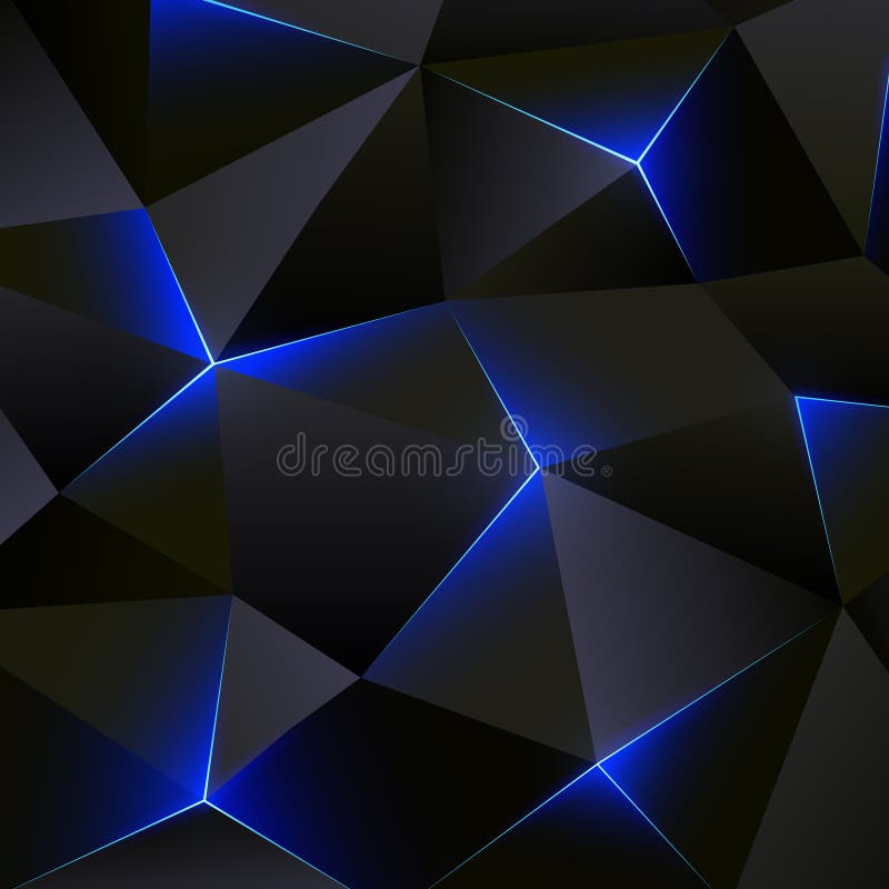 Dark Low Poly Background. Abstract Geometric Backdrop with Triangle ...