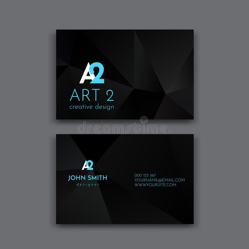 Dark Low Poly Business Card Stock Vector - Illustration of artwork ...