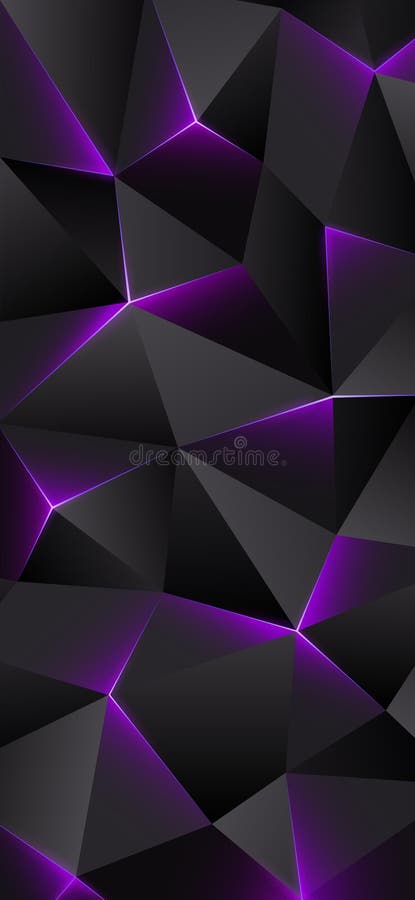 Dark Low Poly Smartphone Wallpaper. Abstract Geometric Background with ...