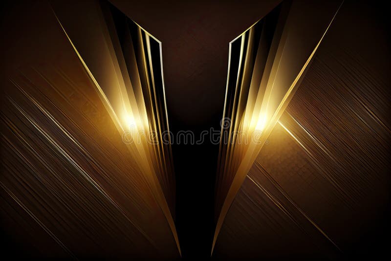 Dark Luxury Background. Vector Shiny Golden Texture Under Light Beam ...