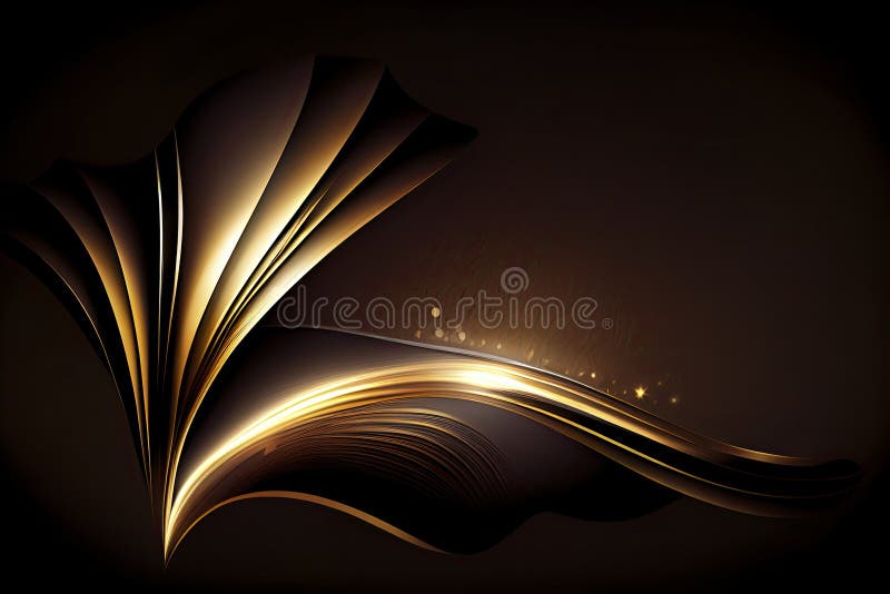 Dark Luxury Background. Vector Shiny Golden Texture Under Light Beam ...