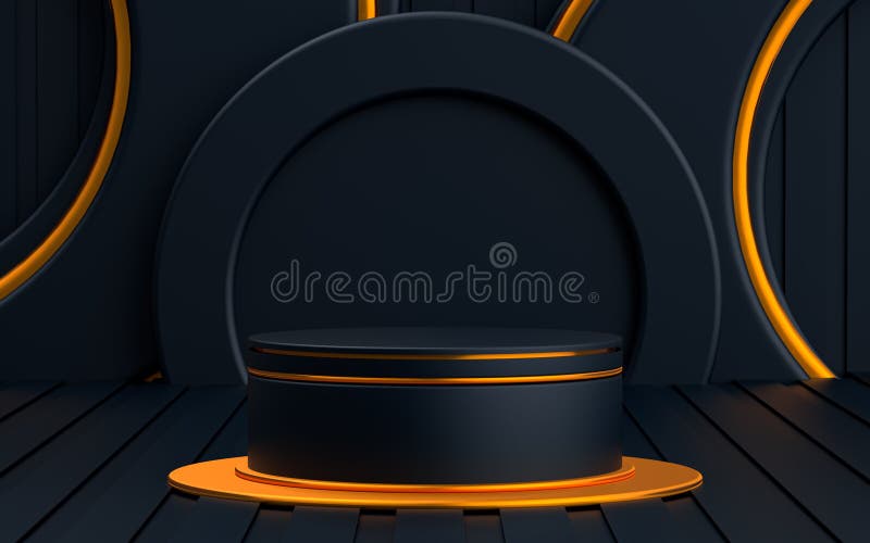 Dark Luxury Metallic Look Abstract Empty Space Podium Display Stock ...