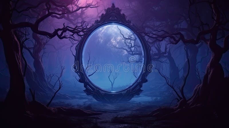 Dark magic forest stock illustration. Illustration of moonlight - 320031717