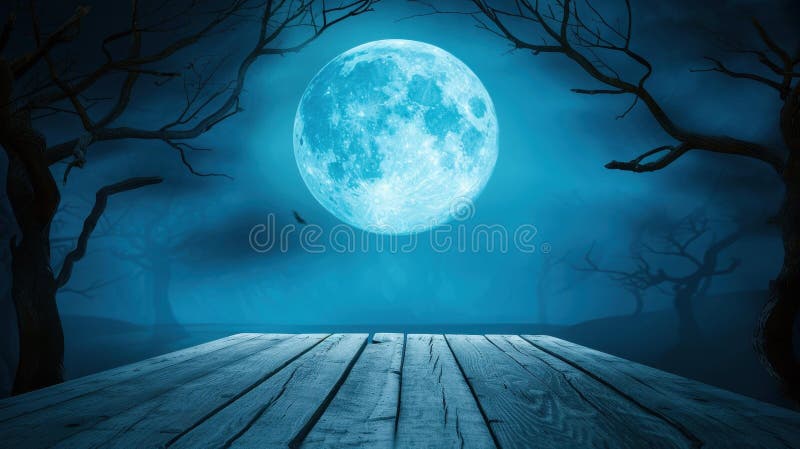 Eerie Gothic Scene Featuring a Moonlit Forest and a Spooky Bridge ...