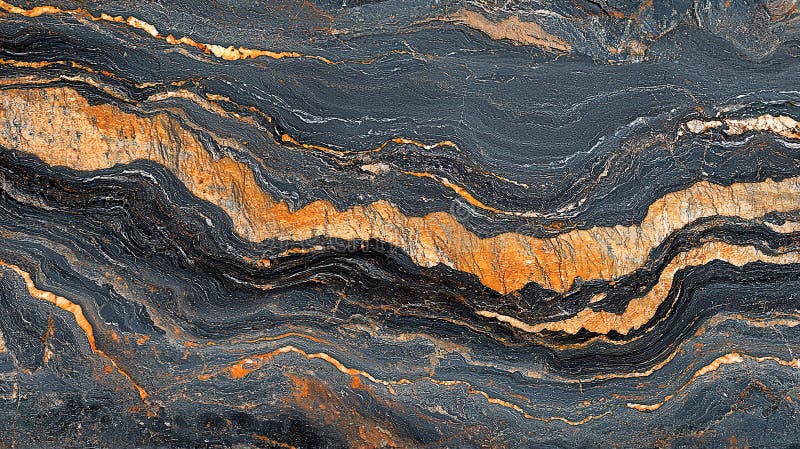 Dark Marble with Orange Veins, Close-up for Backgrounds and Textures ...