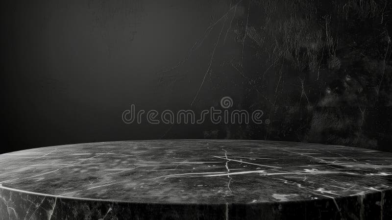Dark Marble Platform on a Black Wall Stock Illustration - Illustration ...