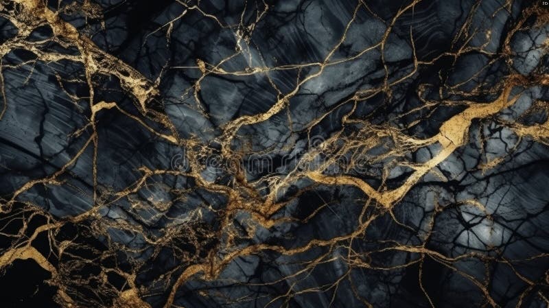 Dark Marble Texture, Golden Veins Marble. Generative AI Stock ...